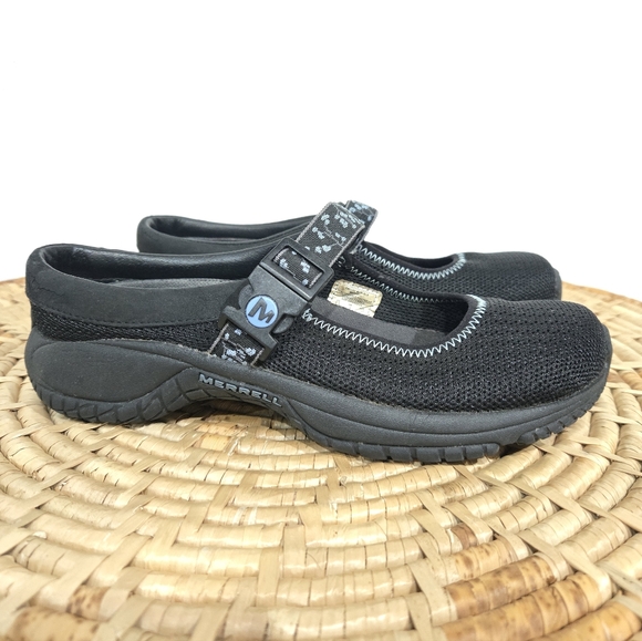 Merrell | Shoes | Merrell Encore Mesh Comfort Black Mary Jane Flats 65 ...